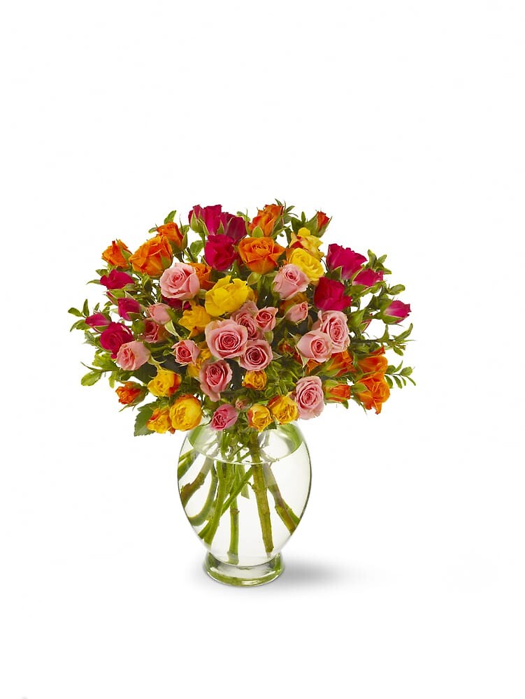 Mixed yellow/orange sweetheart roses arranged by a florist in Wantagh ...